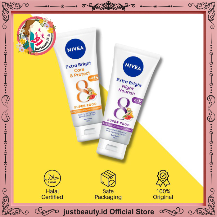 Jual Nivea Night Nourish Extra White Body Serum & Care Protect 180 ML ...