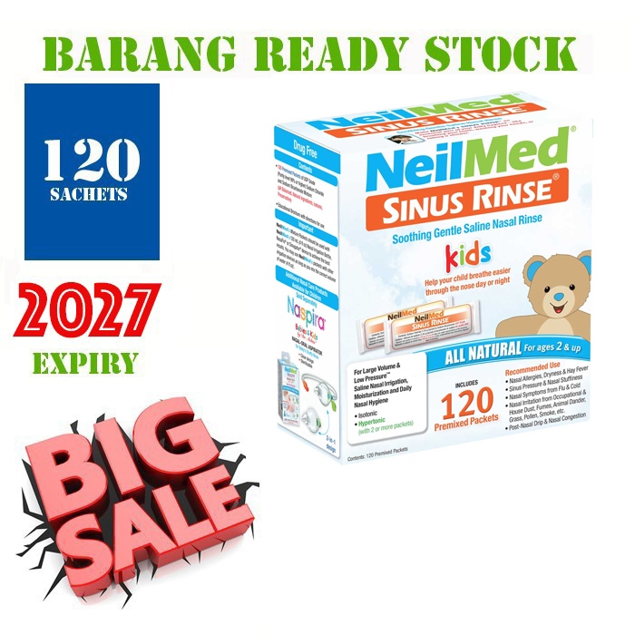 Jual NEILMED SINUS RINSE PEDIATRIC MIXTURE PACKETS 120 sachets | Shopee ...