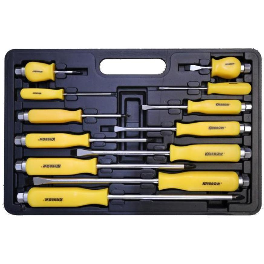 Jual Krisbow Set 12 Pcs Obeng Plus & Minus Lrss12 - Kuning ...