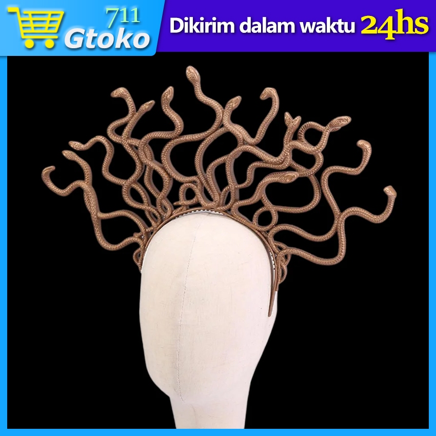 Jual Bando Kepala Medusa Ular Aksesoris Cosplay Pesta Halloween ...