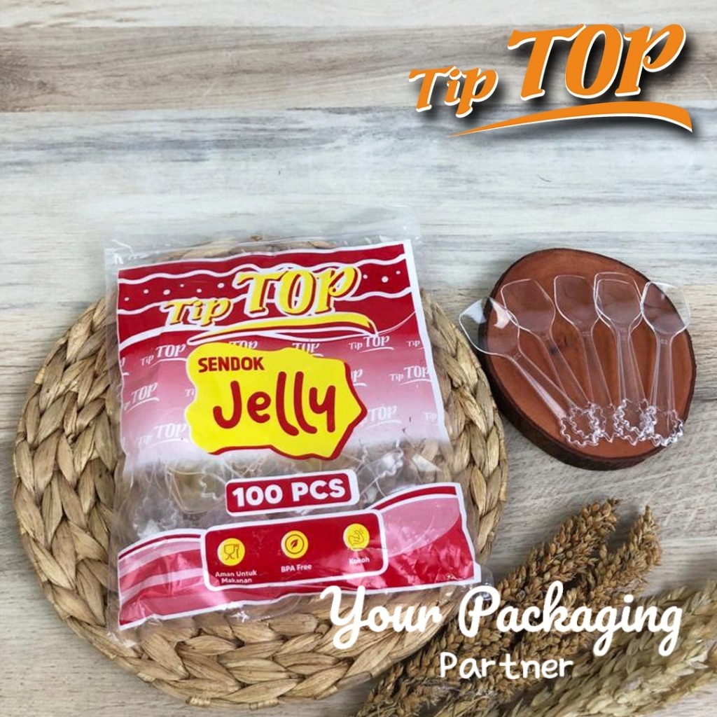 Jual Sendok jelly bening / agar / pudding dessert bening plastik / STB ...