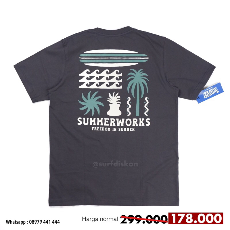 Jual T-Shirt Summerworks Freedom Grey | Shopee Indonesia