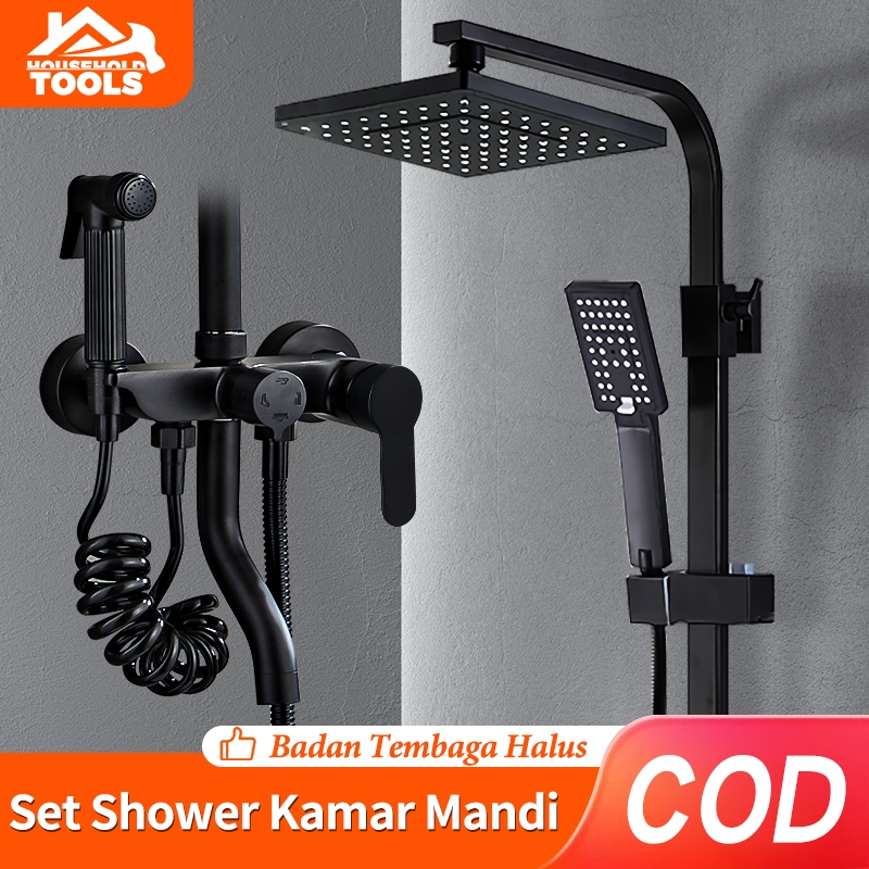 Jual Set shower panas dingin persegi/ shower kamar mandi/ set shower ...