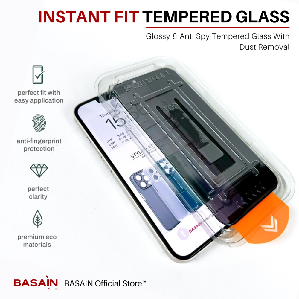 Jual Tempered Glass Box iPhone 11/Pro/Max BASAIN INSTANTLY FIT | Shopee ...