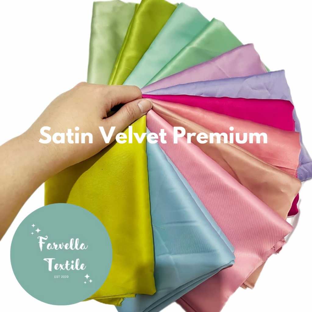 Jual BAHAN KAIN PER 1 Meter Kain Satin Velvet Premium untuk bahan GAMIS ...