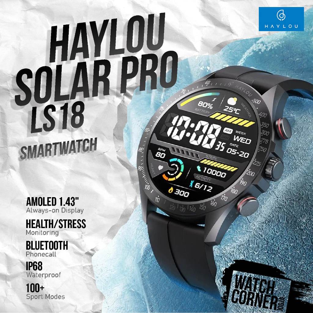 Jual Haylou SOLAR PRO LS18 Smartwatch AMOLED 1.43" Bluetooth Calls IP68 ...