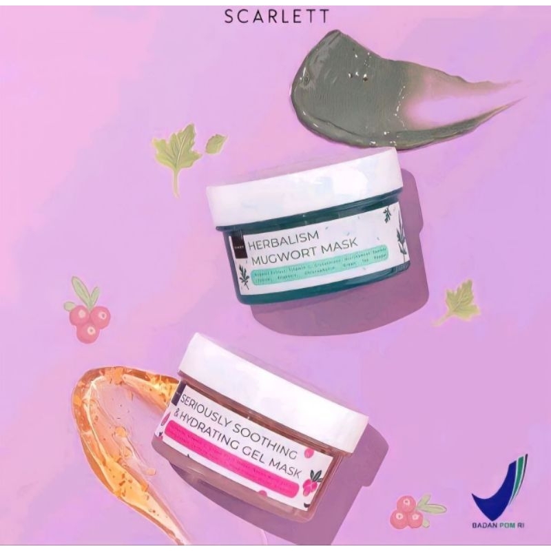Jual Scarlett Whitening Mask Mugwort Mask Seriously Soothing ...