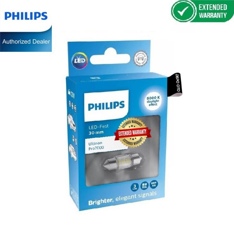 Jual DEPO OTO X PHILIPS Ultinon Pro7000 LED Festoon 30mm C5W 6000K ...
