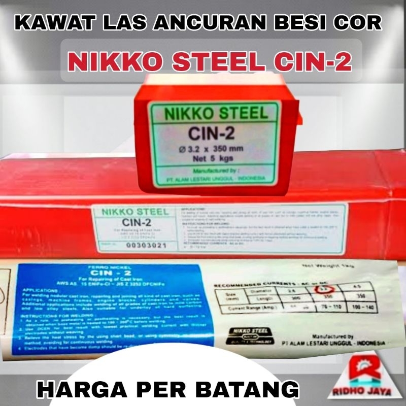 Jual 10 BATANG Kawat Las Ancuran Besi Cor Nikko Steel CIN-3 2.6 3.2mm ...