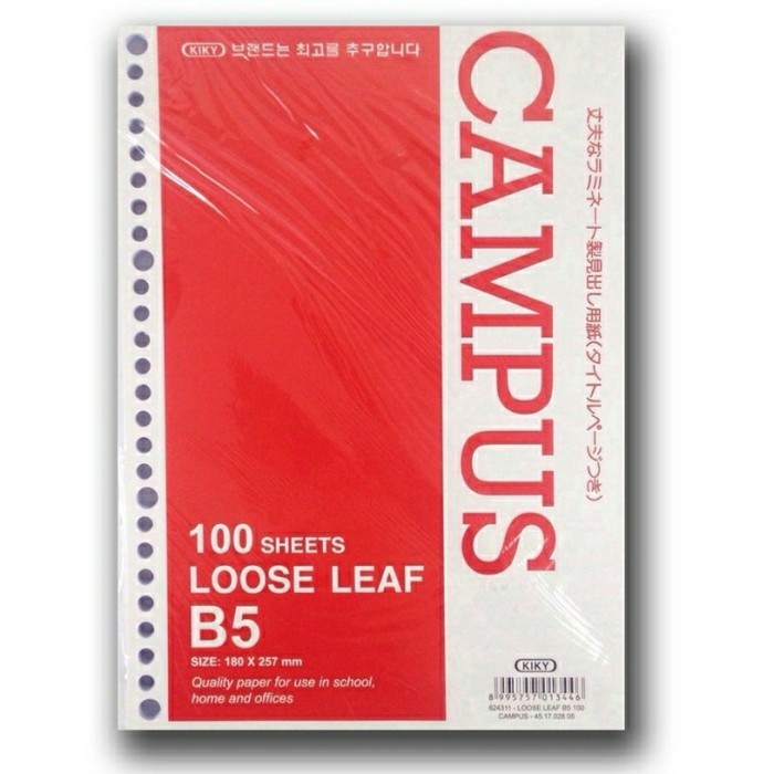 Jual KIKY Loose Leaf / Kertas File Putih Tanpa Garis Ukuran B5 Isi 50 ...