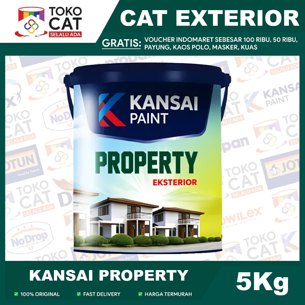 Jual Cat Tembok Kansai Property Eksterior Warna Putih kemasan 5Kg Galon ...