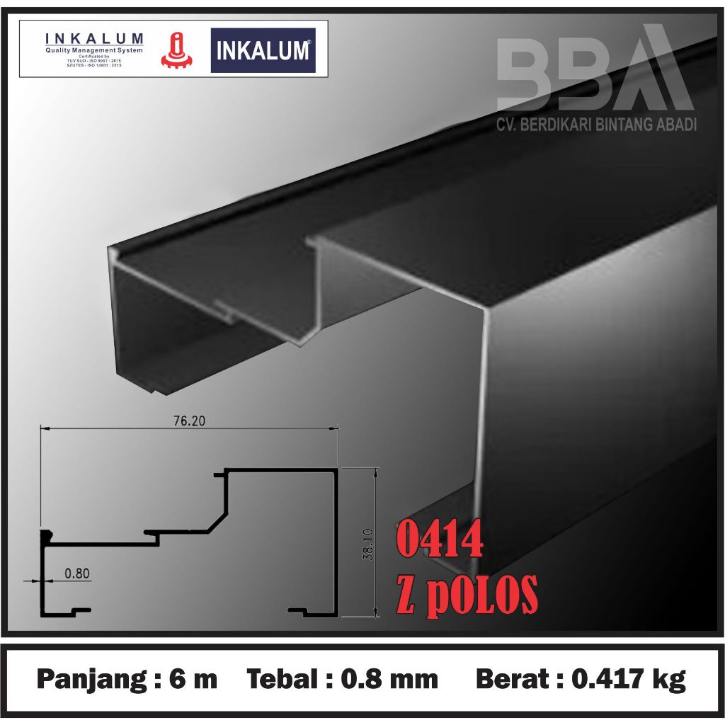 Jual Kusen 3 Inch Aluminium "Inkalum" Warna Coklat Anodize (Brown ...