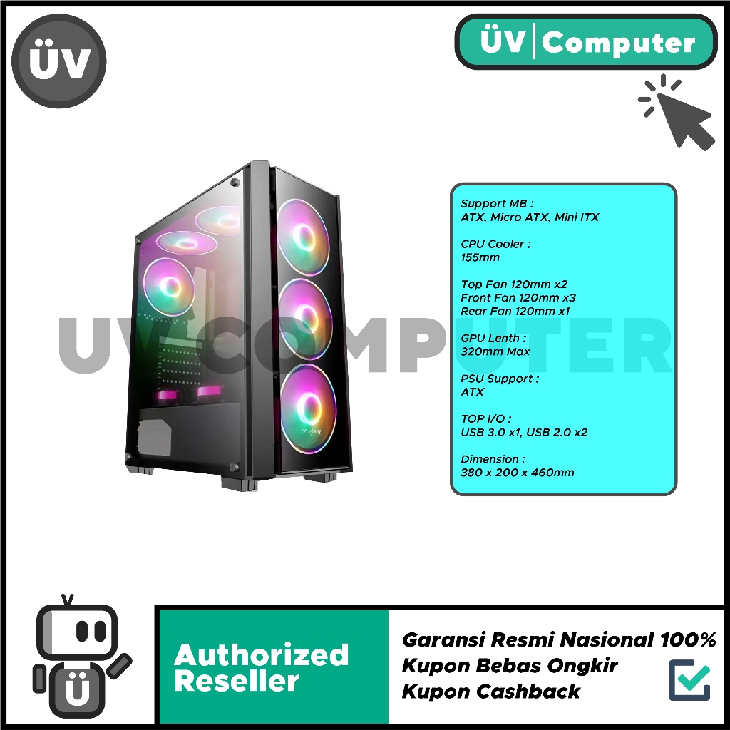 Jual Casing PC Komputer Infinity Enlight Vesta V3 RGB Mid Tower ATX ...