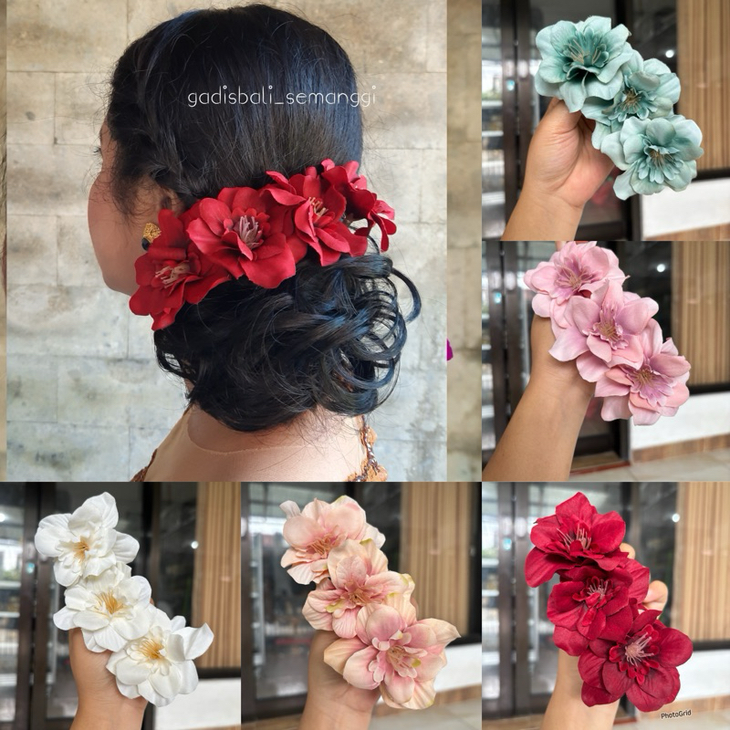 Jual semanggi sakura / bunga hair do / semanggi /bunga rambut / karet ...