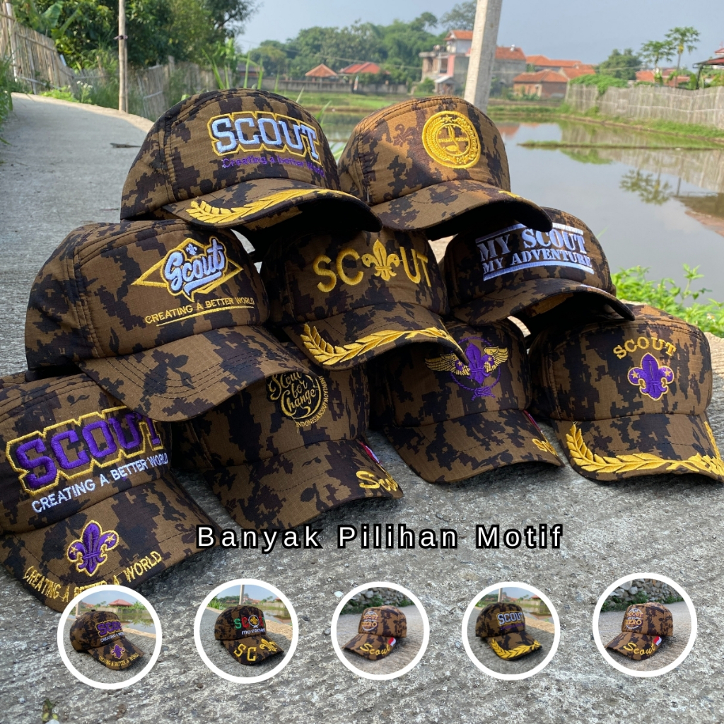 Jual Topi pramuka Scout Atribut Lapangan Motif Loreng Bahan Ripstop ...