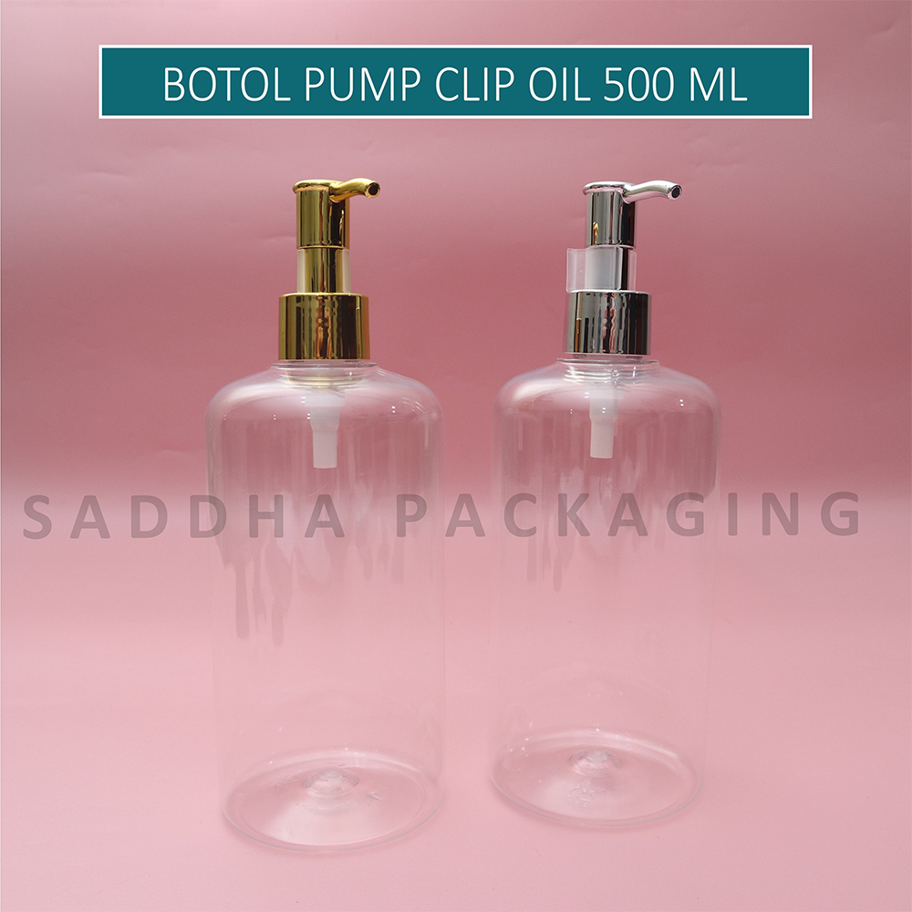 Jual Botol 500ml Pump Clip Oil / Botol Sabun Refill 500 ml / Botol Plastik PET / Botol Shampoo ...