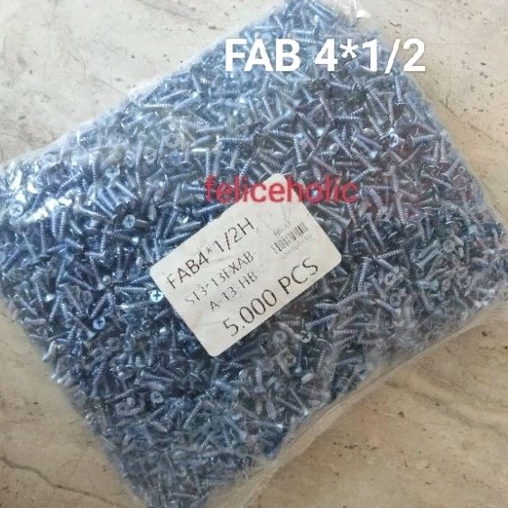 Jual (FAB 4x1/2) Sekrup / skrup / baut / tapping kepala FAB ukuran 4x1 ...