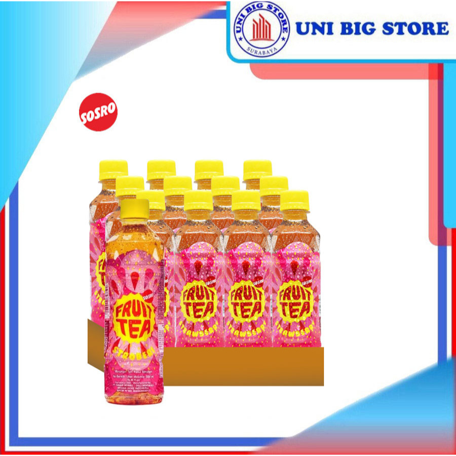 Jual Sosro Fruit Tea Strawberry Bottle 350 ml x 12 pcs Teh Botol Stroberi | Shopee Indonesia