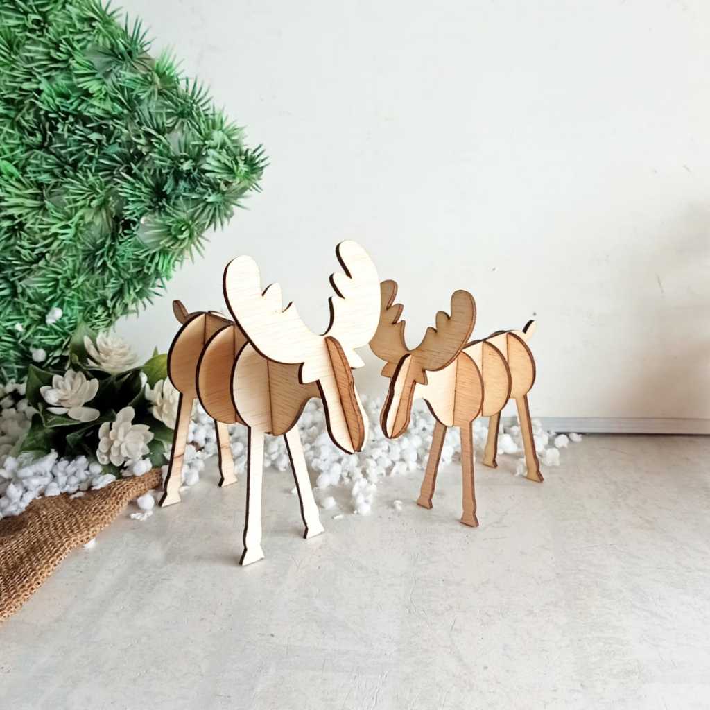 Jual Hiasan Natal Rusa kayu RUKA dekorasi meja pohon natal | Shopee ...