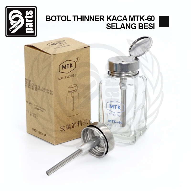 Jual Botol Thinner Kaca MTK-60 Selang Besi /Tempat Thinner / Wadah Thinner / Tempat Cairan ...