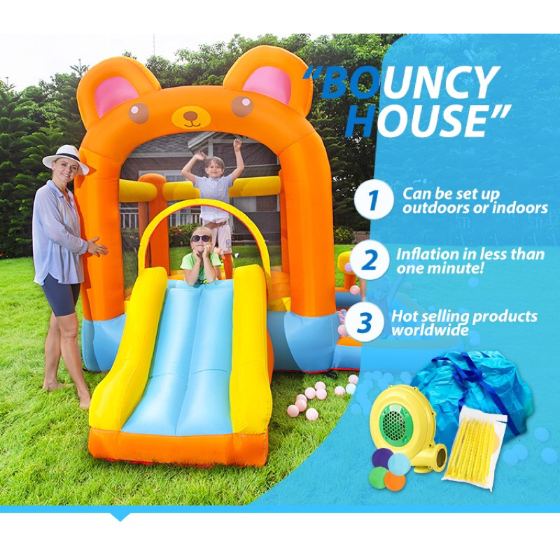 Jual Rumah Balon Kuma Istana Balon Isbal Bouncy Playground | Shopee ...