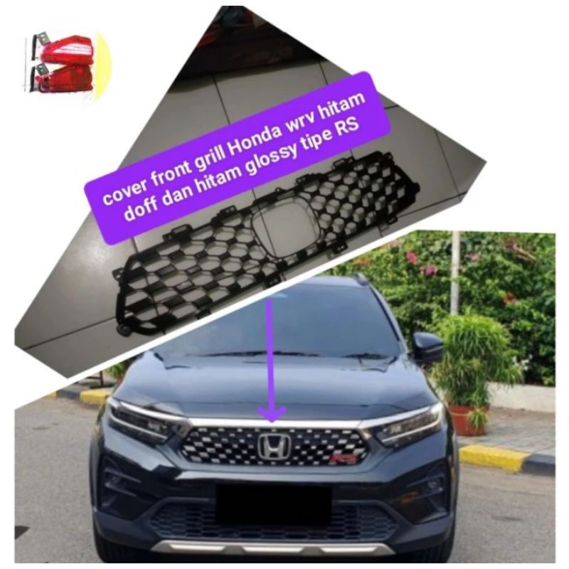 Jual cover front grill honda wrv tipe RS hitam glossy dan hitam doff ...