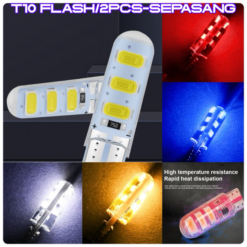 Jual TERMURAH 2pcs lampu sein jelly T10 6led kedip flash senja universal sen colok jelly 6led ...