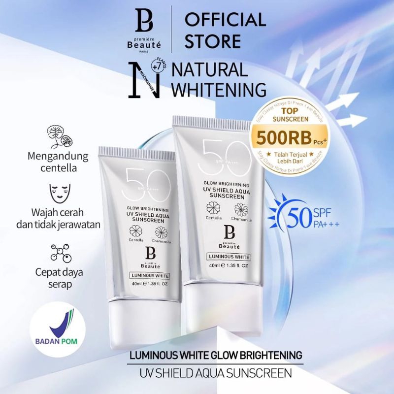 Jual Premiere Beaute Sunscreen SPF 50 PA+++ UV Shield Sun protect 40ml | Shopee Indonesia