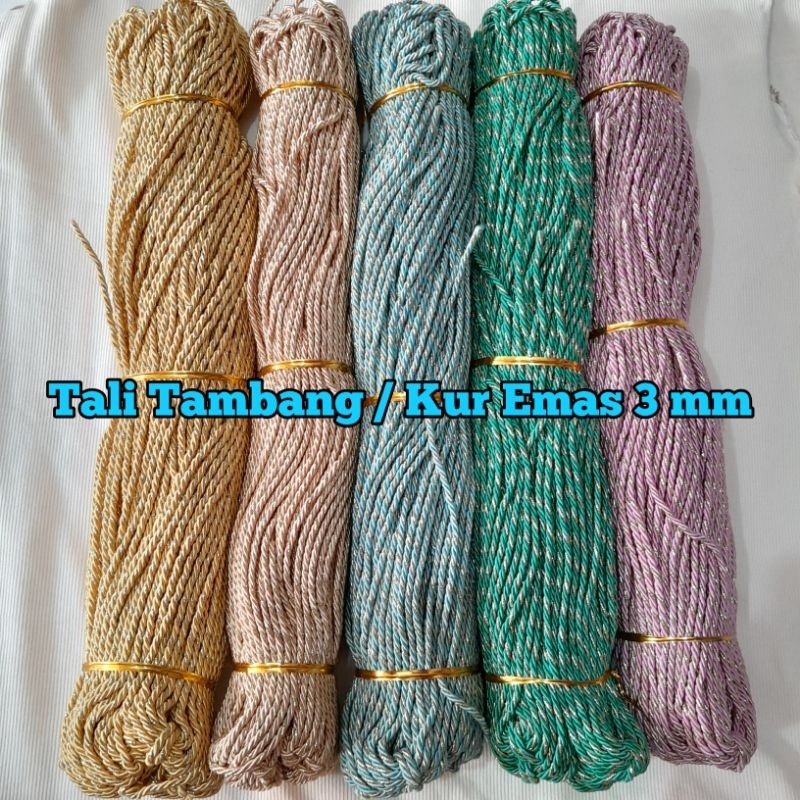Jual Tali Tambang LiLit Metalik/Tampar/Rope/Cord Rayon Satin Polyester ...