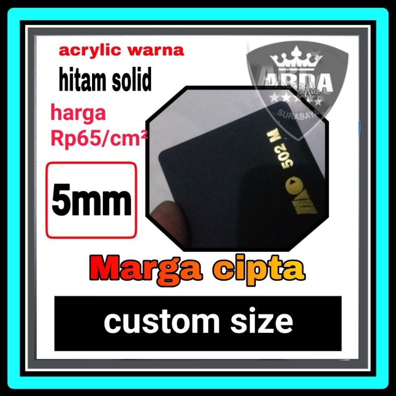 Jual Akrilik 5mm hitam solid Akrilik custom size lembaran marga cipta ...