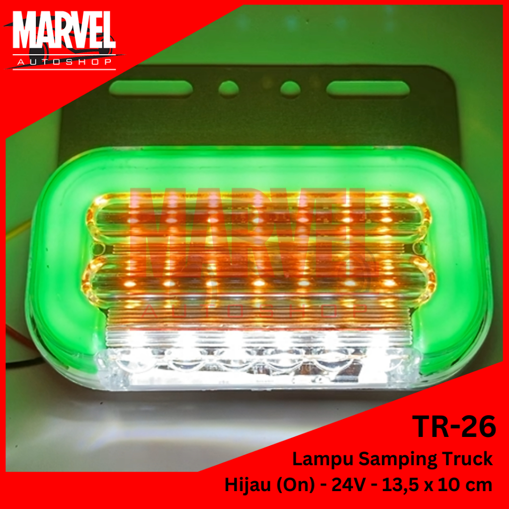 Jual LAMPU LED RUNNING SAMPING BAK TRUCK TRUK OVAL 12V / 24V 24 VOLT WARNA WARNI KEDIP LIGHT 20 ...