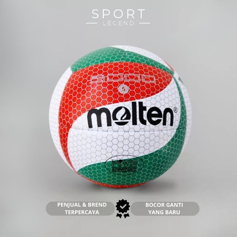 Jual Bola Voli Molten 5000 Size 5 Gratis Pentil Dan Jaring Bola | Shopee Indonesia