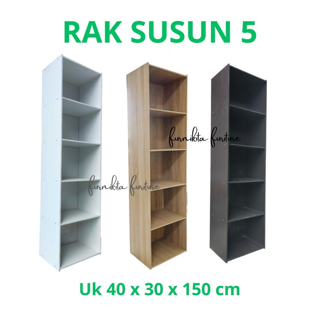 Jual RAK BUKU SUSUN 5 / LEMARI HIAS PAJANGAN KAYU SUSUN 5 | Shopee ...