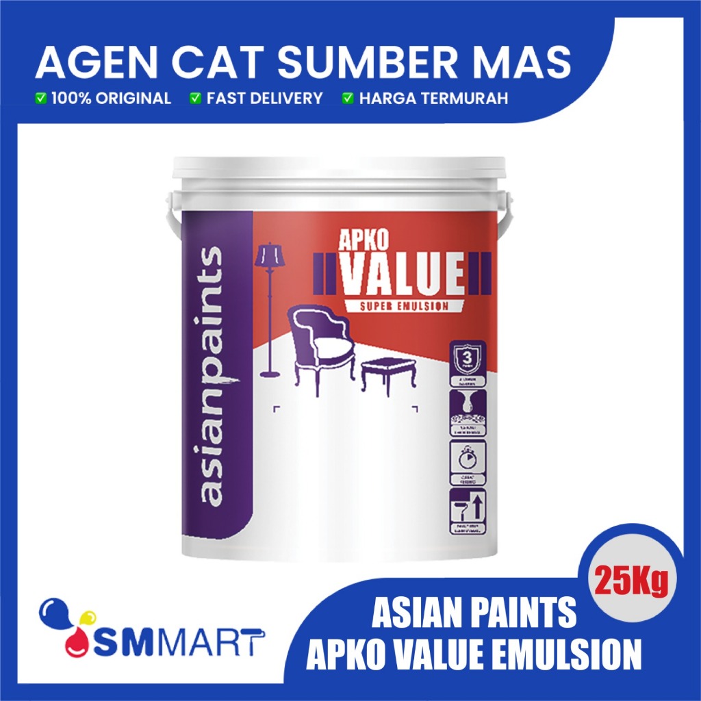 Jual CAT INTERIOR ASIAN PAINT APKO VALUE TINTING (BISA REQUEST WARNA ...