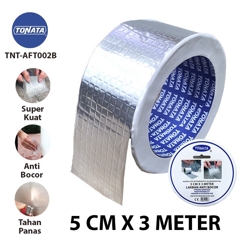 Jual Lakban Anti Bocor Lem Anti Air / Alumunium Foil Butyl Tape 5 cm x 3 m | Shopee Indonesia