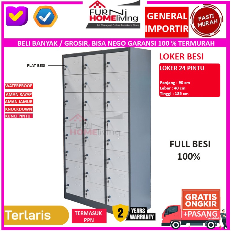 Jual PROMO Loker Besi / Locker Besi / Loker File Besi 24 PINTU LK 024 ...