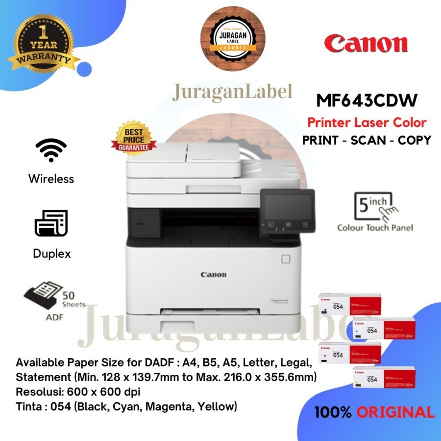 Jual CANON MF643CDW imageCLASS AIO Laser Printer Colour 3in1 MF643 CDW ...
