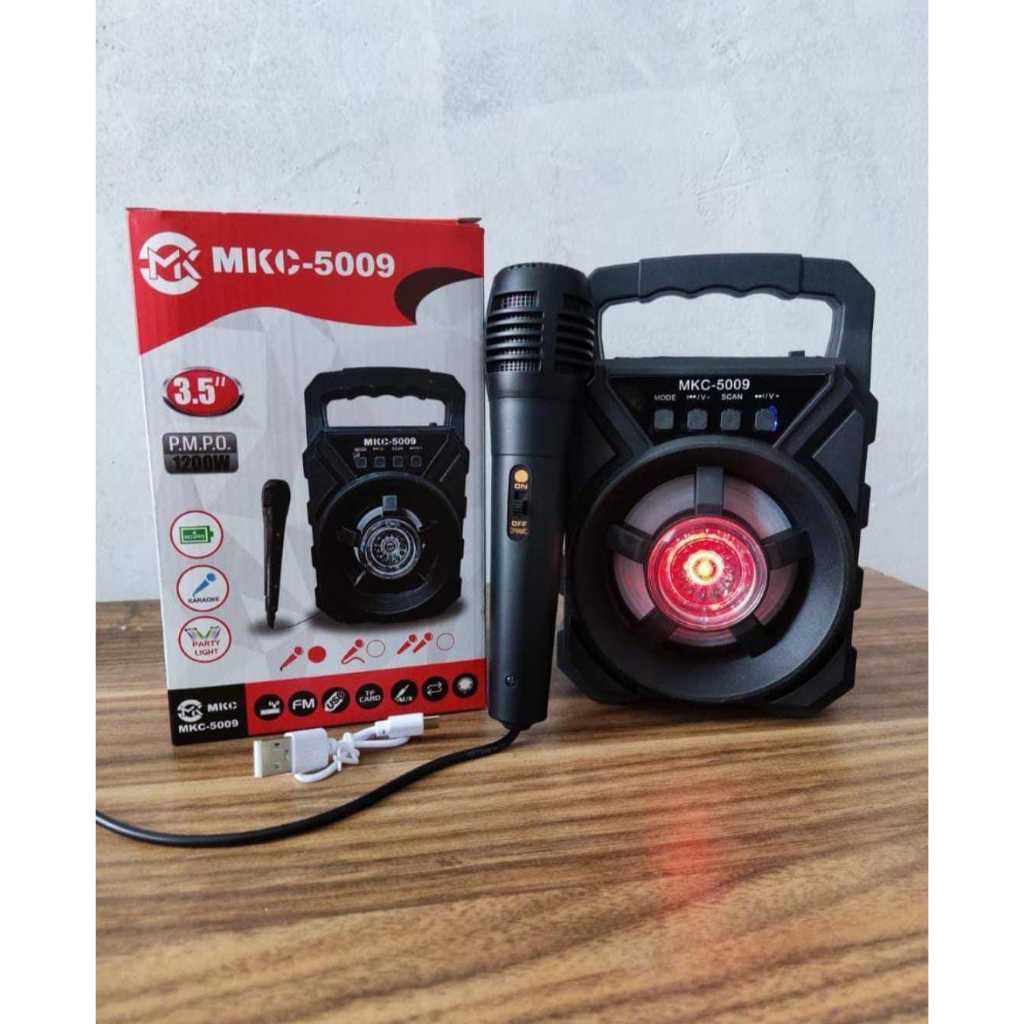 Jual Speaker Bluetooth Mini 5009 Portable Microphone Karaoke USB ...