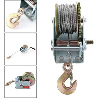Jual 【Stok Tersedia】2000LBS 1200LBS 800LBS Wire Rope Hand Winch ...