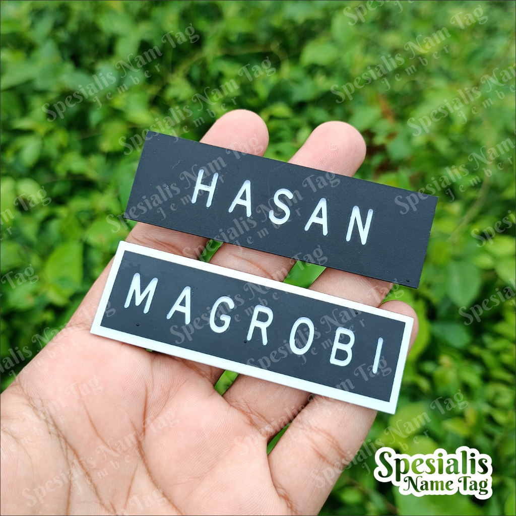 Jual Papan Nama Name Tag Ukir 2,5x8 cm Name Tag TNI PDU POLRI PERSIT ...