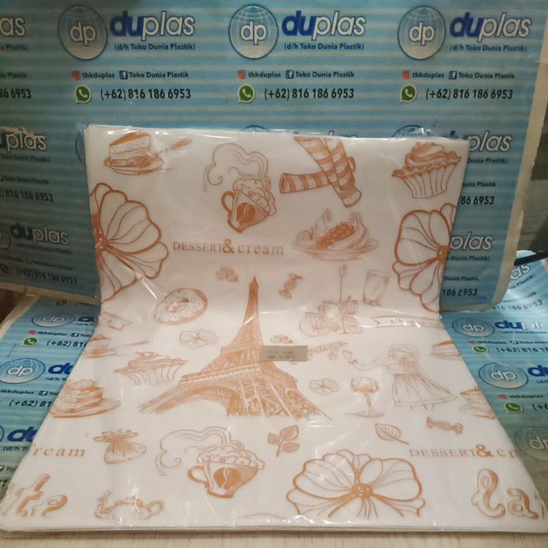 Jual Wax Paper Motif / Baking Paper Kertas Roti Sandwich 28 x 38 100 ...
