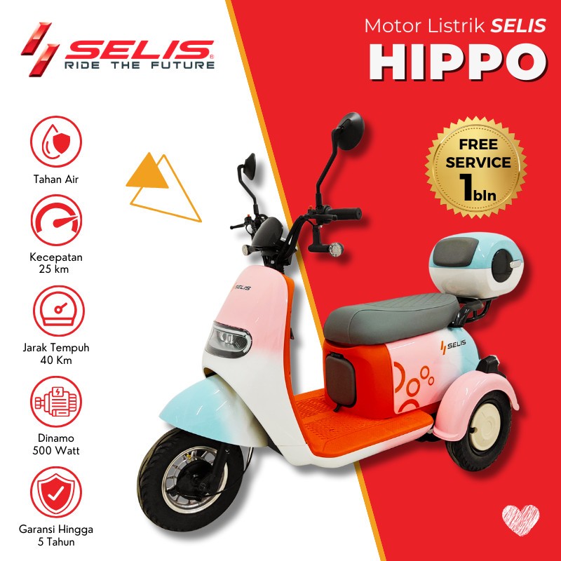 Jual SELIS - Motor Listrik Hippo ( Roda 3 ) | Shopee Indonesia