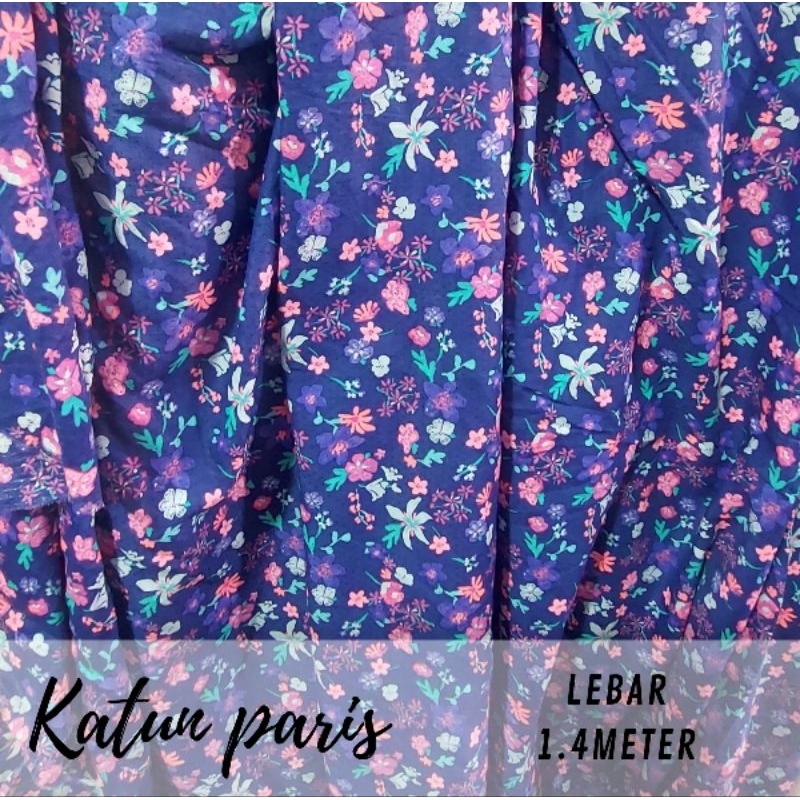Jual bahan kain katun paris motif bunga | Shopee Indonesia