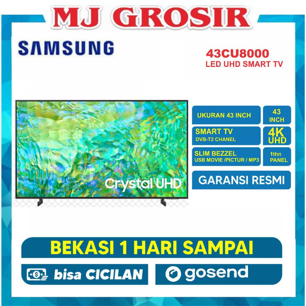 Jual LED TV SAMSUNG 43" 43CU8000 / 43CU7000 43 INCH SMART HUB 4K AIR SLIM | Shopee Indonesia