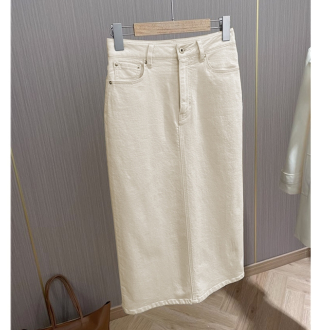 Jual COD Pakaian Wanita Terbaru Rok Jeans Warna Krem Gaya Korea Yang ...