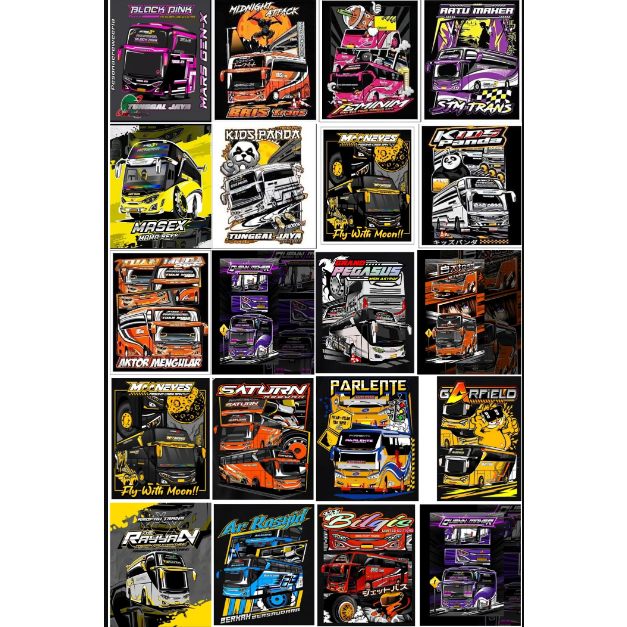 Jual stiker bus basuri model kotak 1 lembar isi 20 pcs | Shopee Indonesia