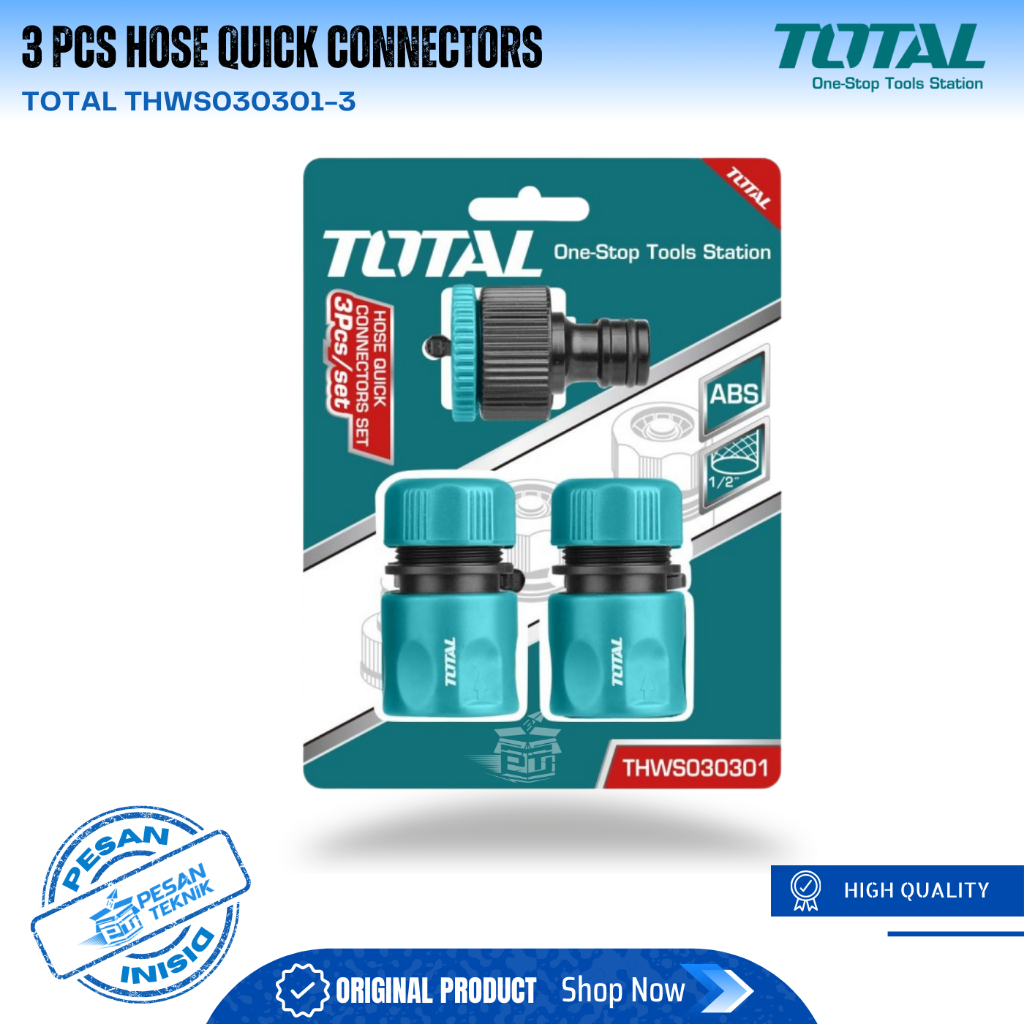 Jual 3 pcs konektor selang air Hose Quick Connectors Set TOTAL ...