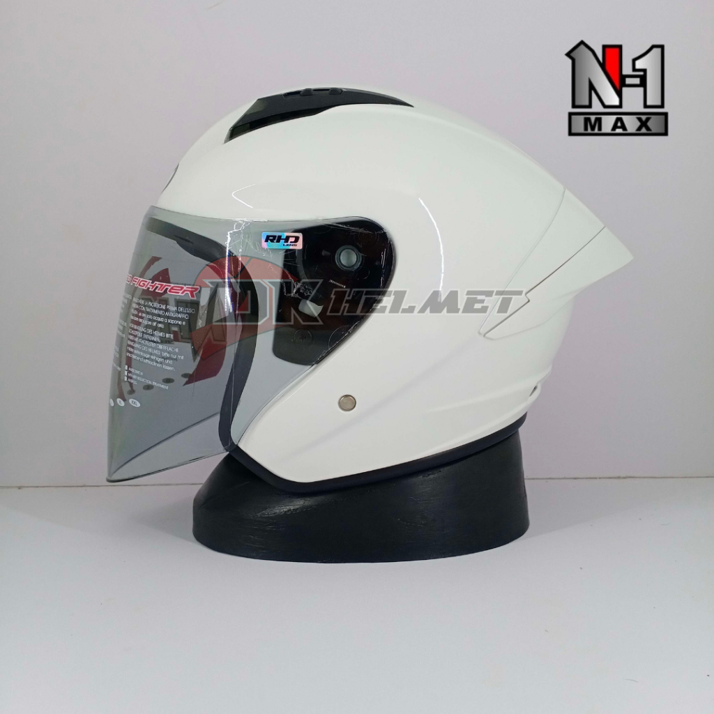 Jual Helm Half Face NHK N1 N-1 Max Solid White Gloss Warna Putih Glossy ...