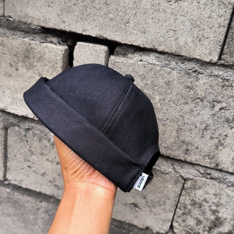 Jual Mikihat / Miki hat jeans full black mangsi pecigaul kupluk benie ...