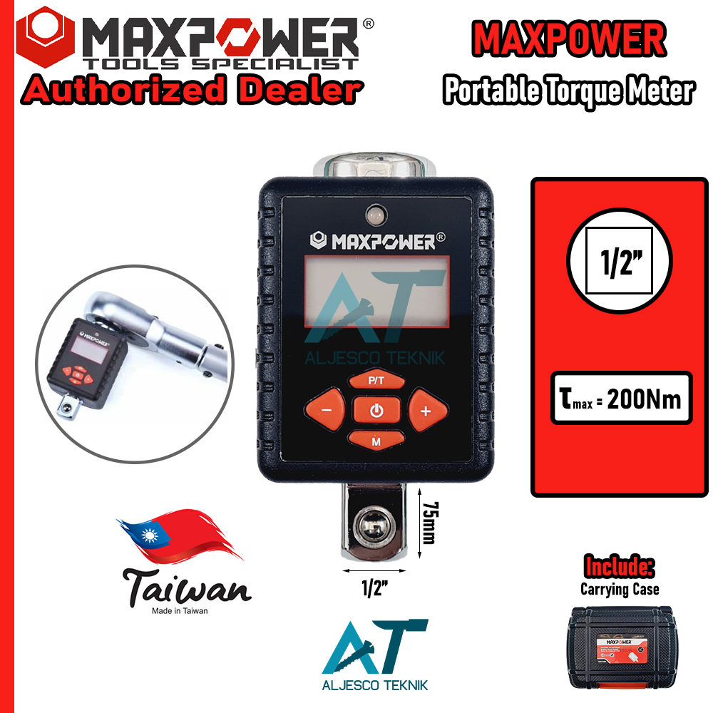 Jual MAXPOWER ALAT UKUR TORSI DIGITAL MAX 200NM – PORTABLE TORQUE METER ...